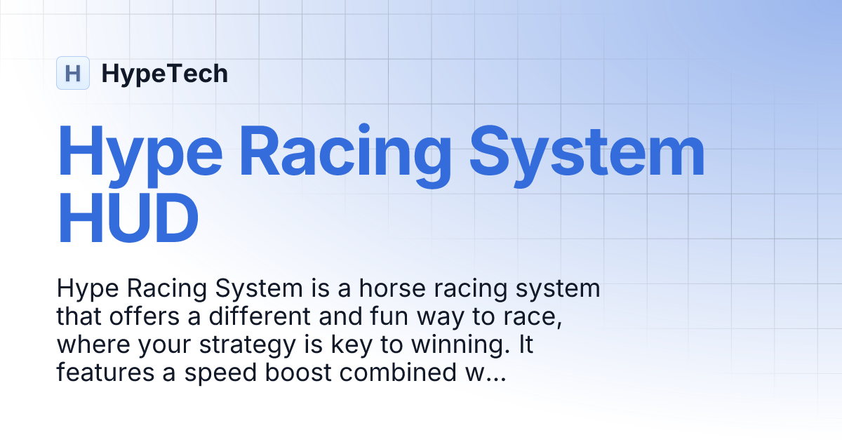 Hype Racing System HUD | HypeTech